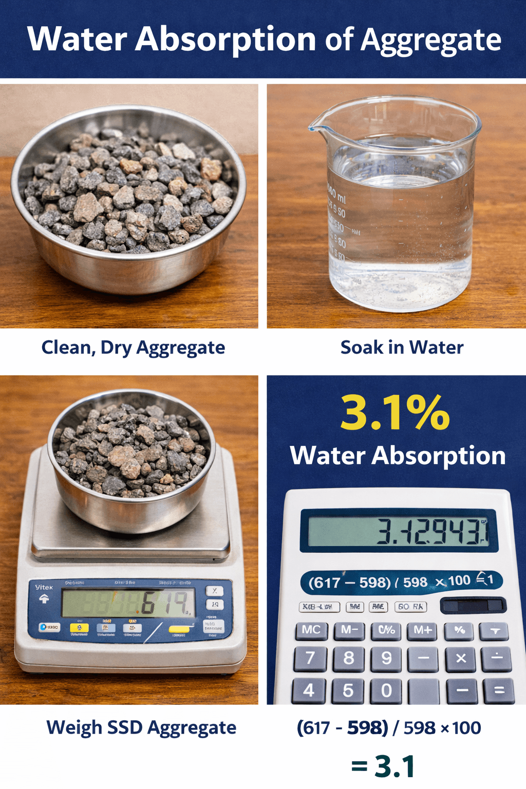 Water Absorption Test of Aggregate – IS 2386 Method & Calculation Guide