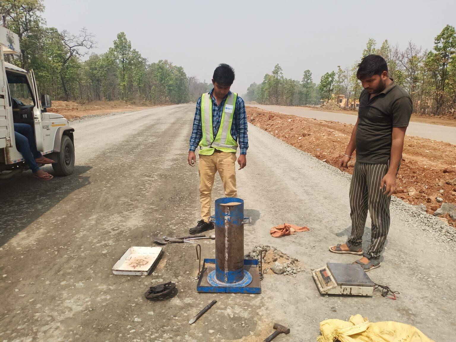 Sand Replacement Method for Field Density of Soil